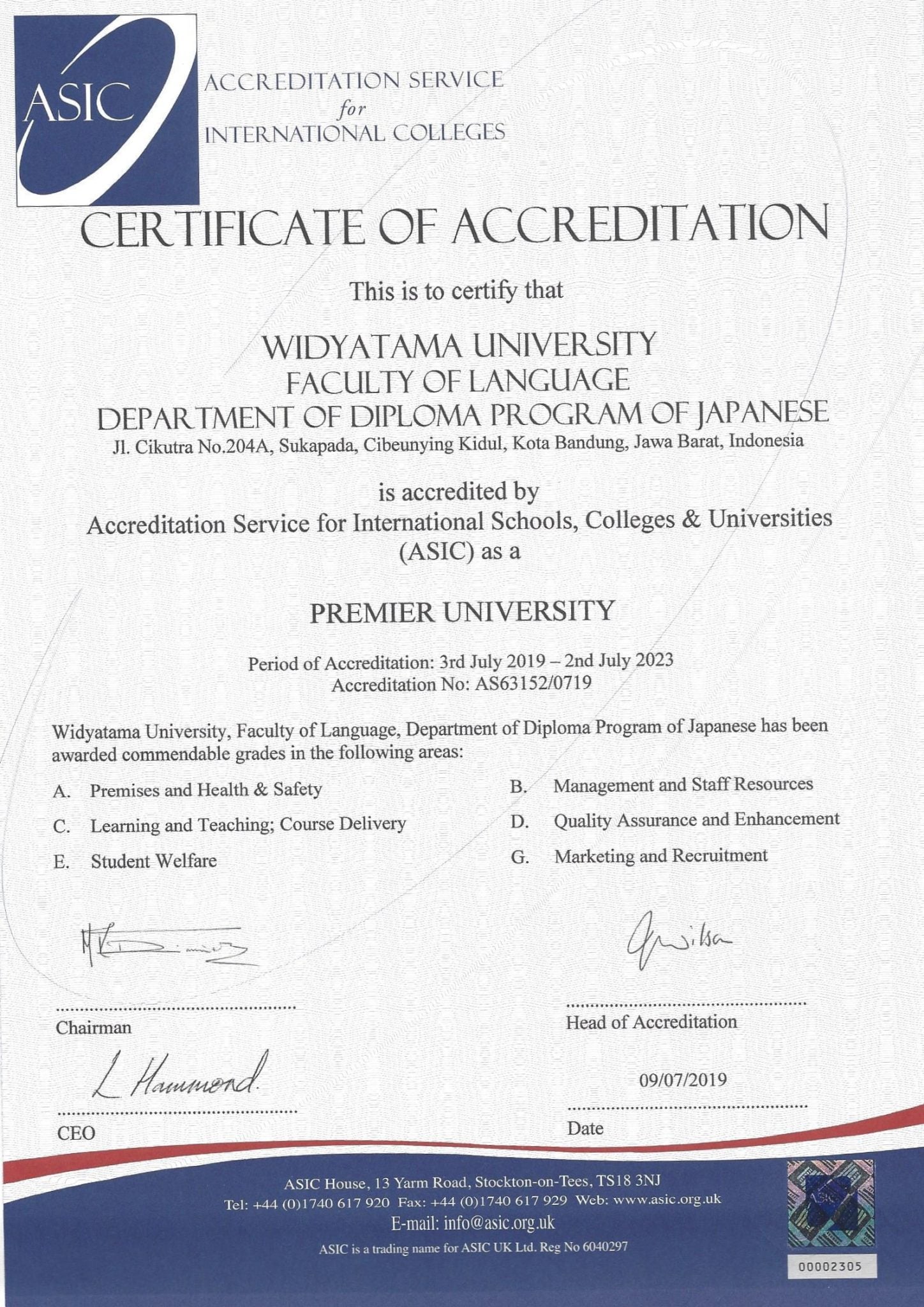 Akreditasi - FIB Jepang D3